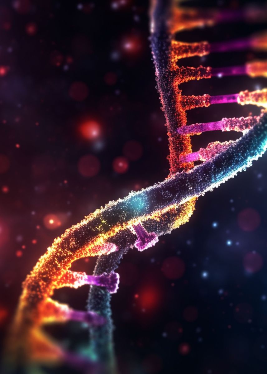 'Human DNA I' Poster, picture, metal print, paint by Daniel Tan | Displate