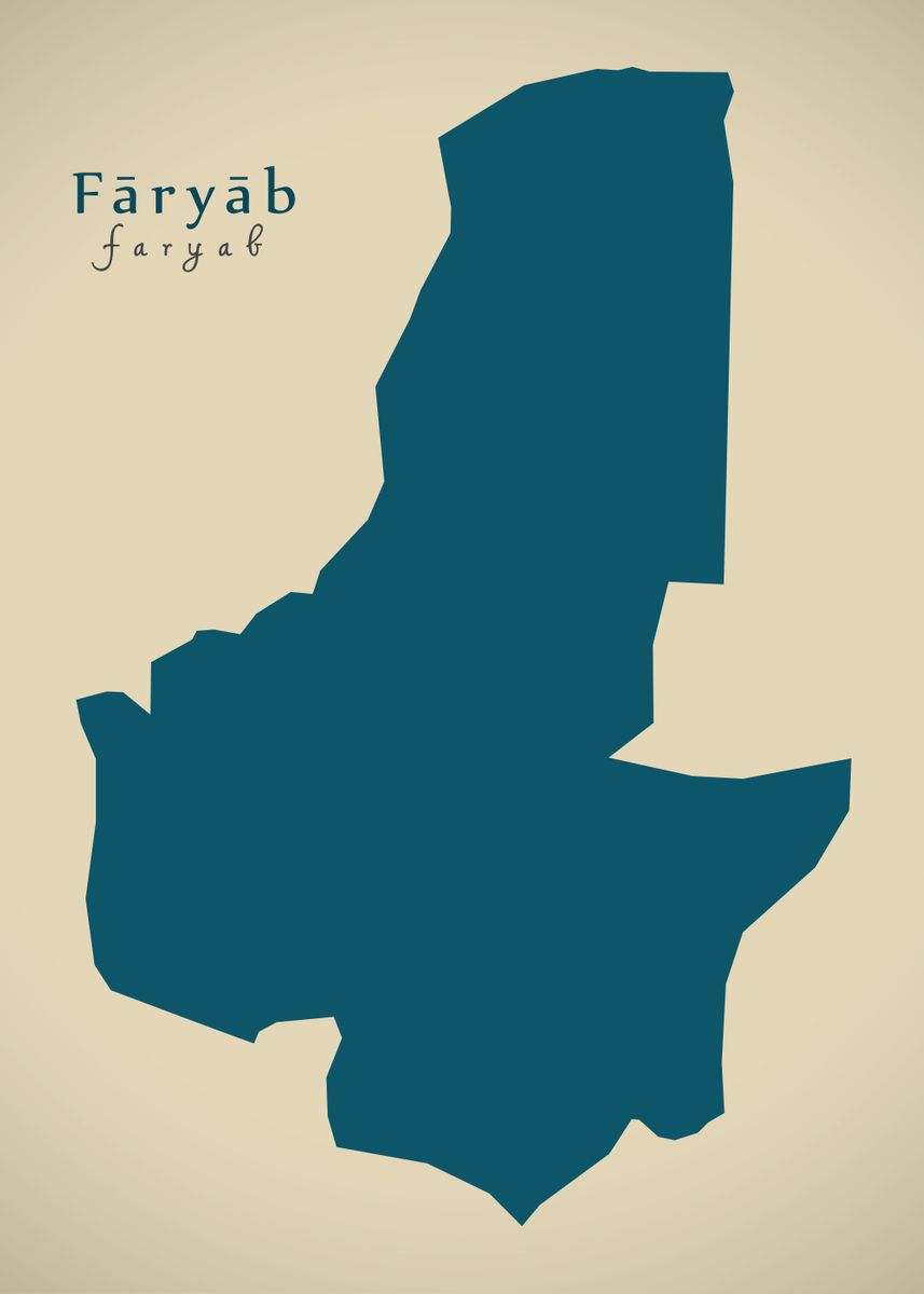 'Faryab province map' Poster by Ingo Menhard | Displate