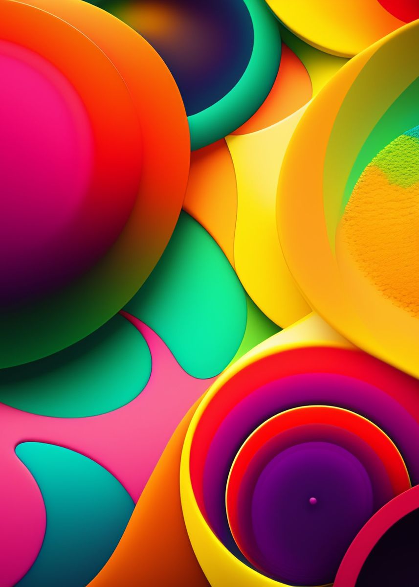 'Geometric Colorful Art' Poster, picture, metal print, paint by ALMA ...