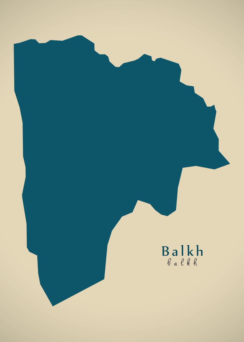 'Balkh province map' Poster, picture, metal print, paint by Ingo ...
