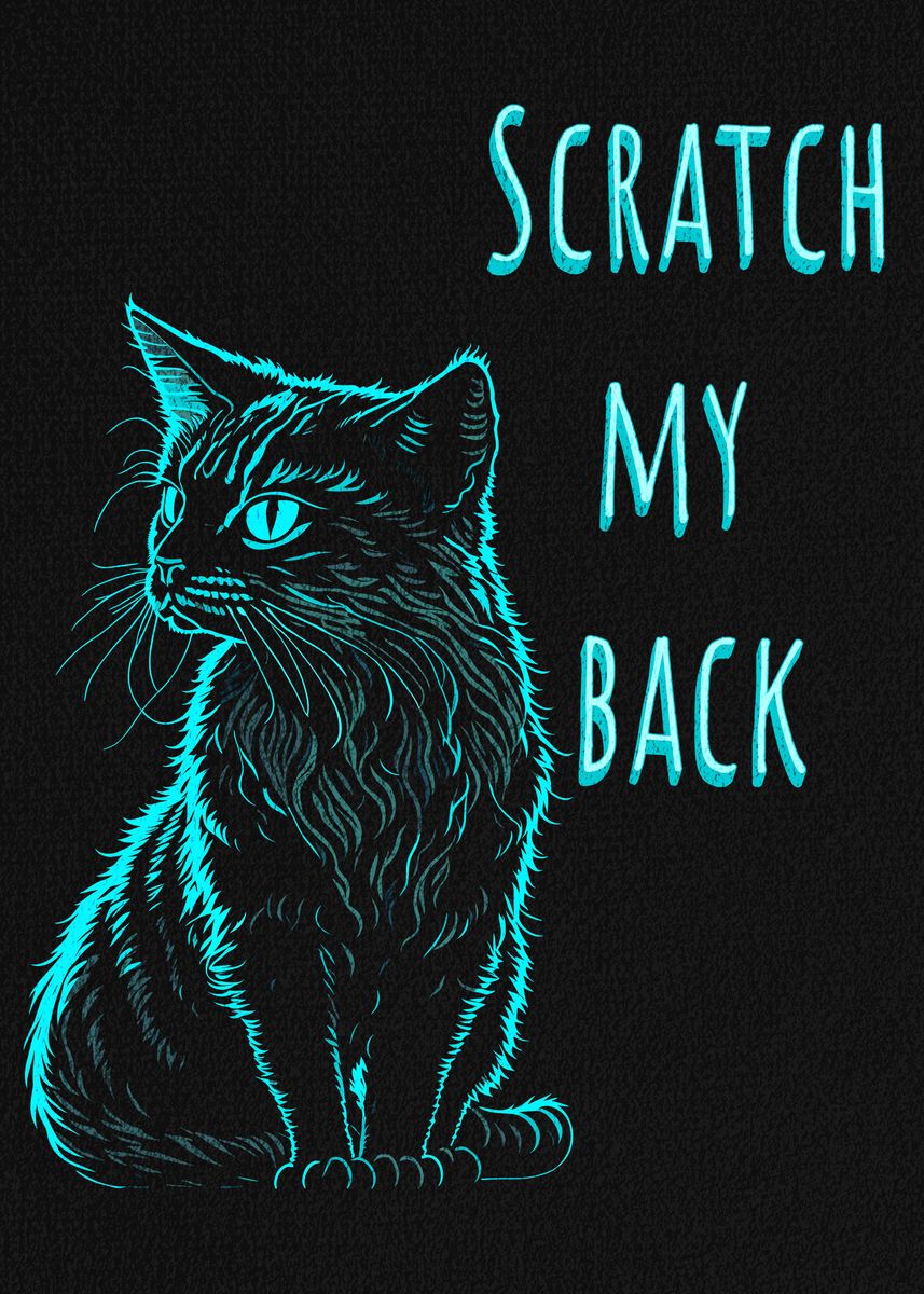 'Skratch My Back Cat' Poster, picture, metal print, paint by Jovana ...