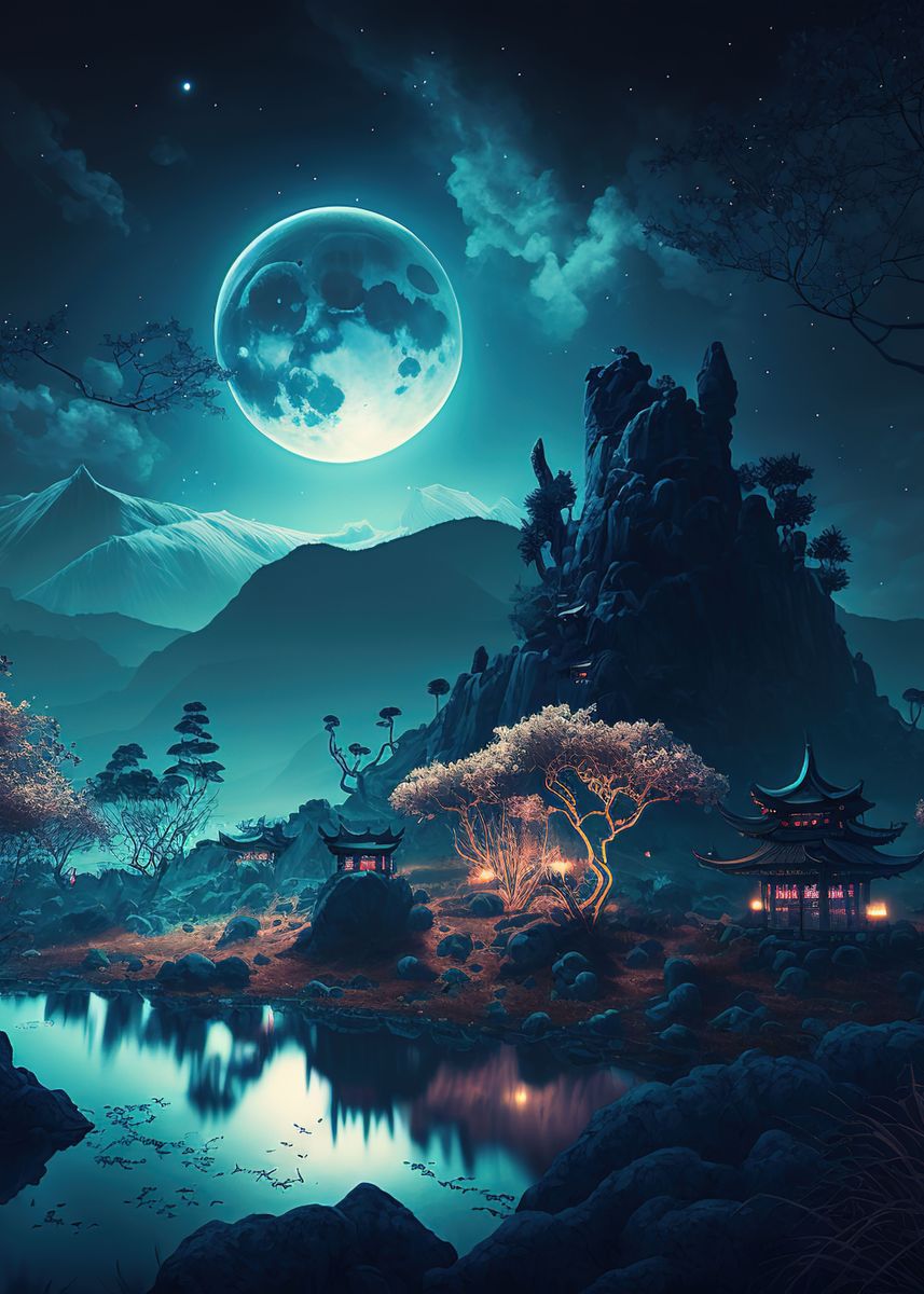'chinese landscape ' Poster, picture, metal print, paint by NeoRowe ...