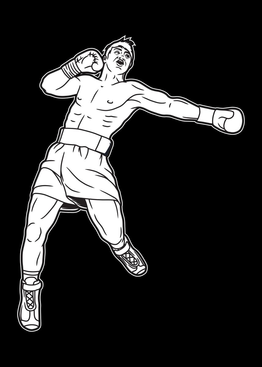 'Boxing BnW 02' Poster, picture, metal print, paint by hendra pratama ...