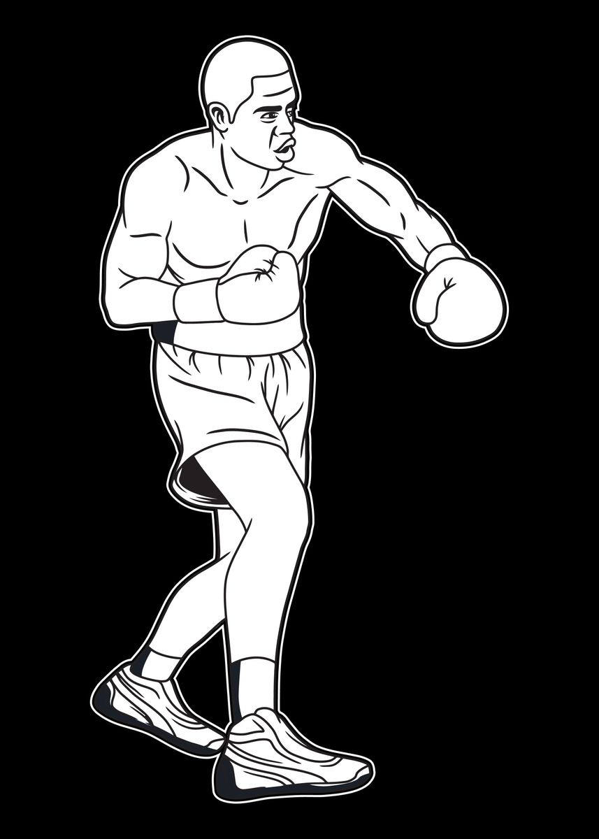 'Boxing BnW 05' Poster, picture, metal print, paint by hendra pratama ...