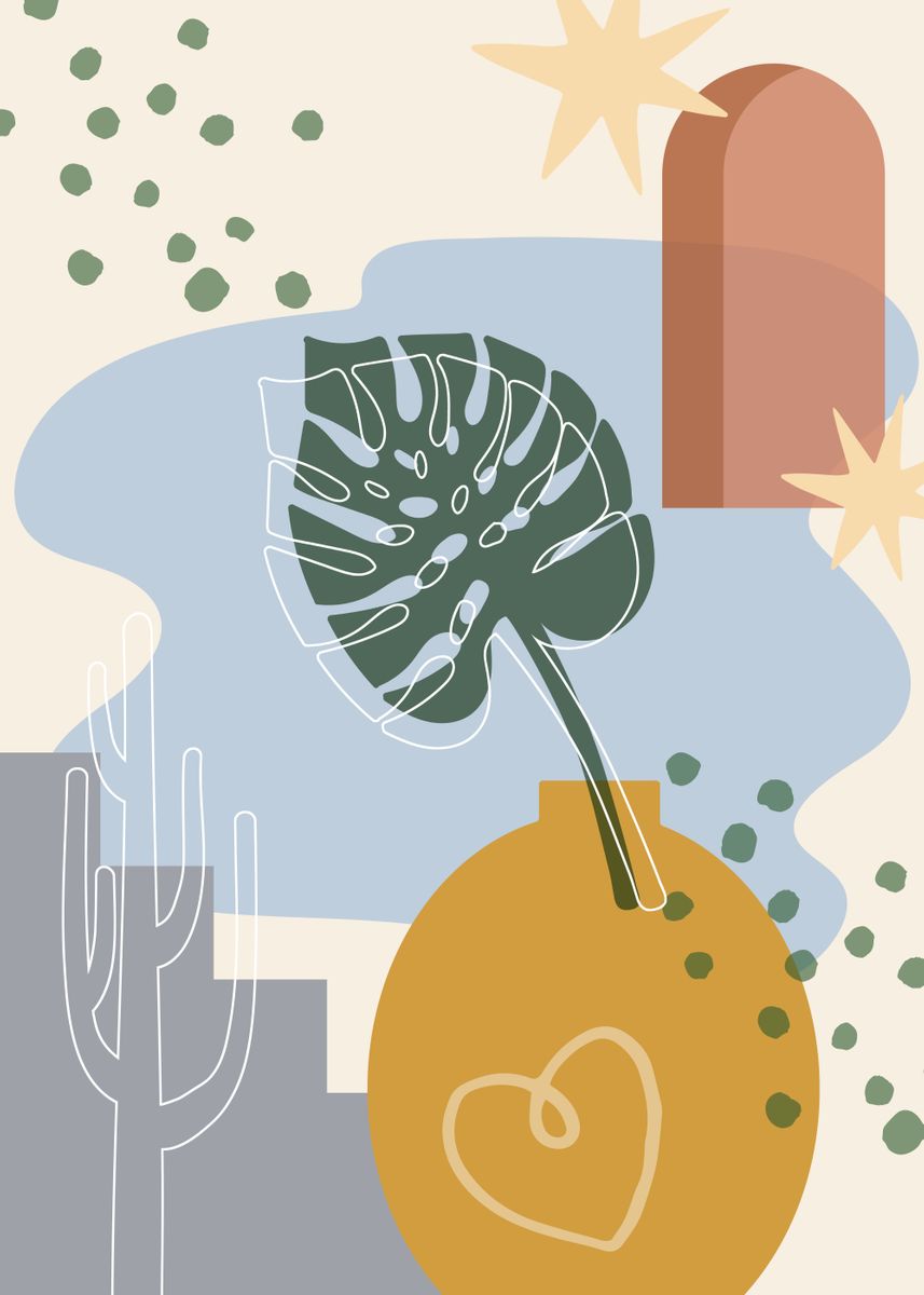 'Boho Abstract Art Painting' Poster by Jamestar | Displate