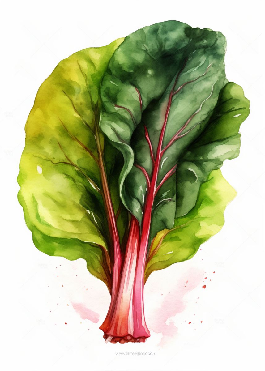 'Chard Watercolor' Poster, picture, metal print, paint by Holzkovic ...