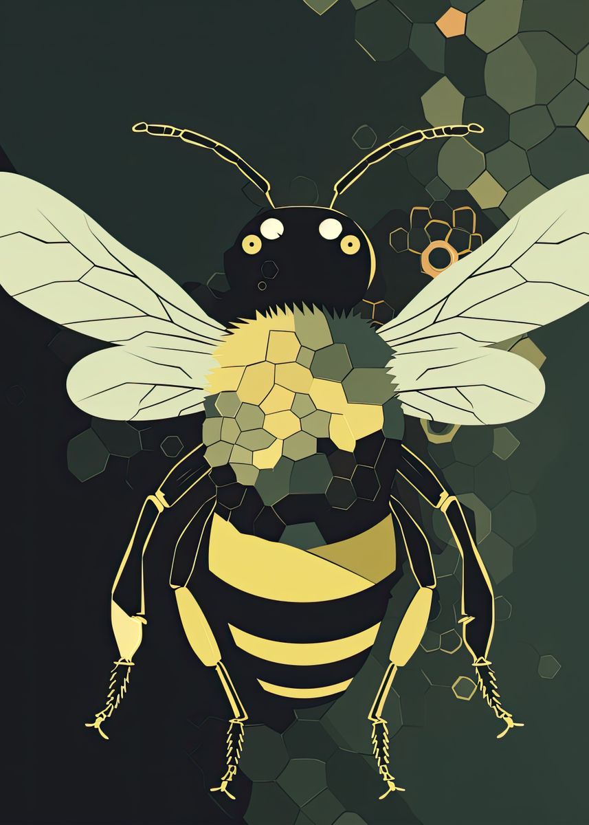 'Vector Bumble Bee' Poster, picture, metal print, paint by Wolf Design ...