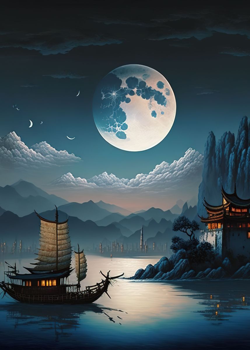 'chinese landscape ' Poster, picture, metal print, paint by NeoRowe ...