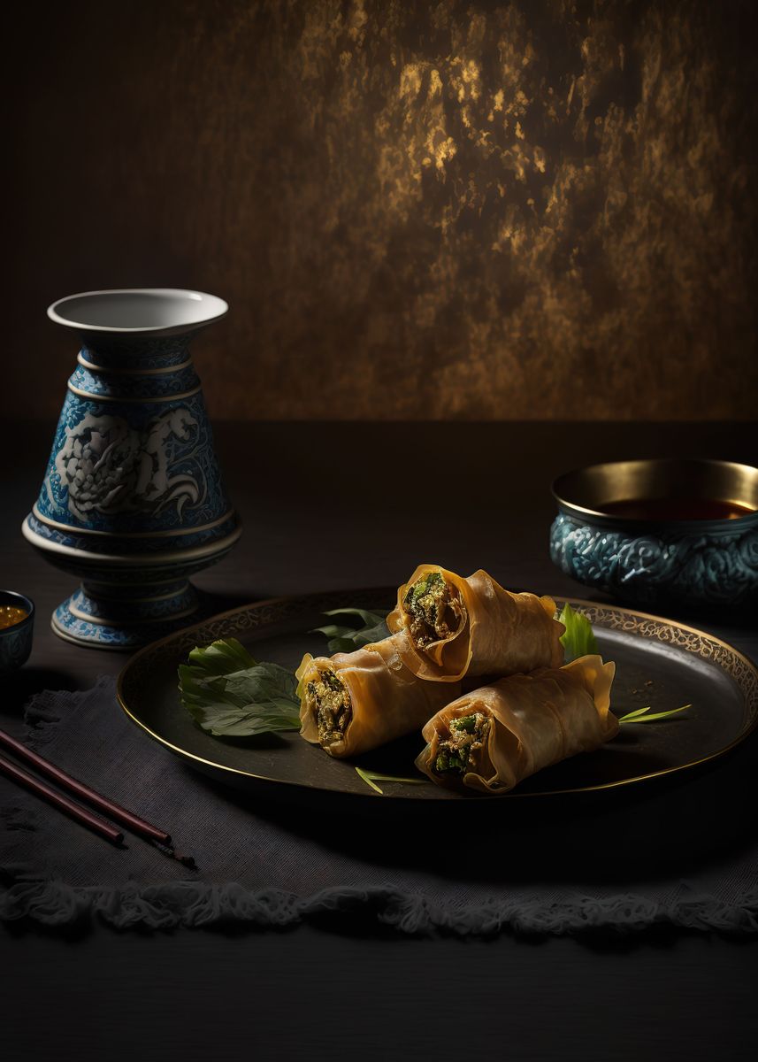 'Spring rolls ' Poster, picture, metal print, paint by MAD SPACE | Displate