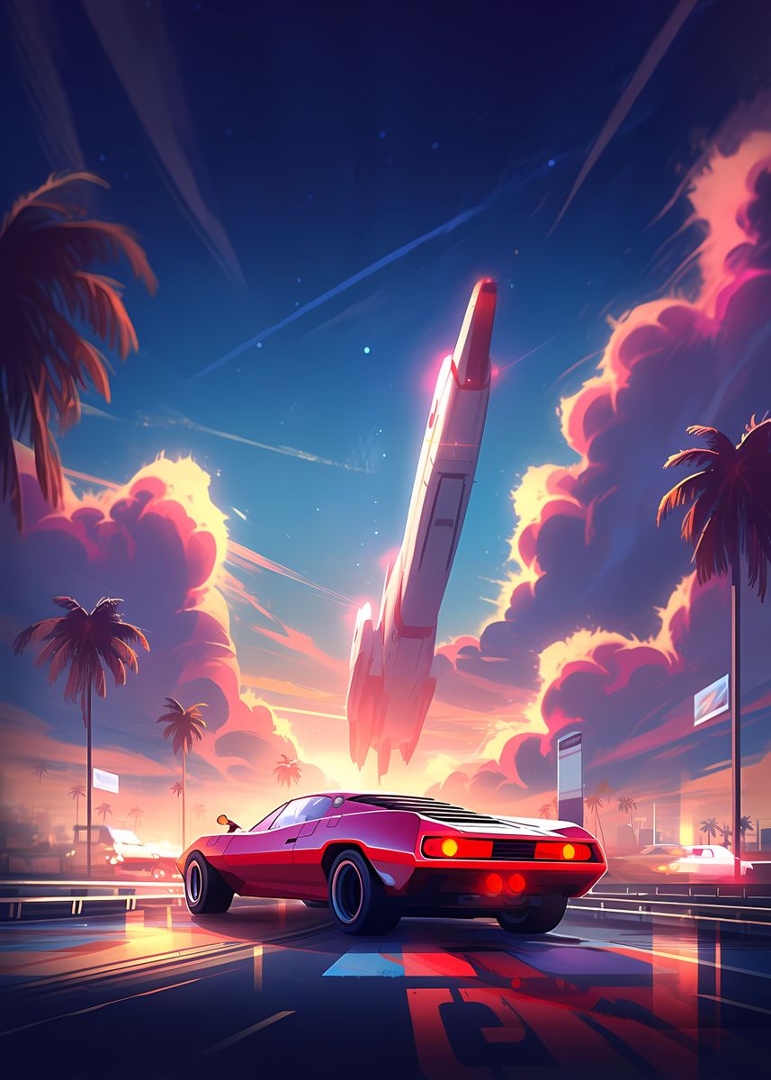 'Vintage Retro Car 80s ' Poster by Adryan Baba | Displate