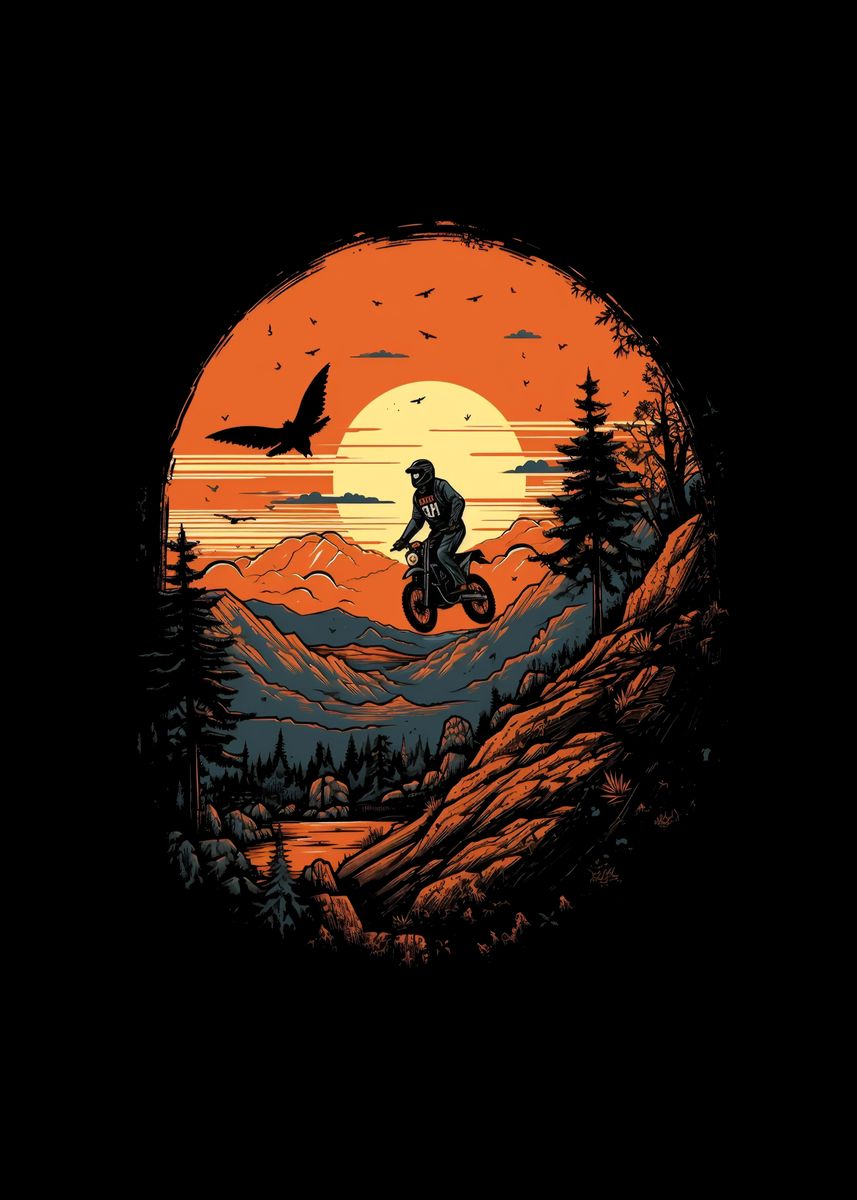 'Dirt Bike Mountain Dirt' Poster, picture, metal print, paint by ...