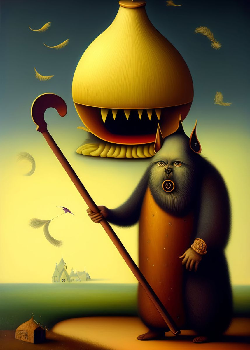 'Surreal characters monster' Poster, picture, metal print, paint by NAMA | Displate