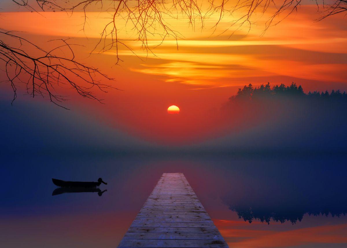 'Sunset' Poster by Rijis Art | Displate