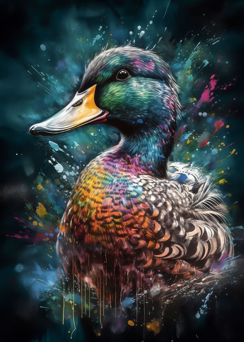 'Duck painting' Poster, picture, metal print, paint by Karolina ...