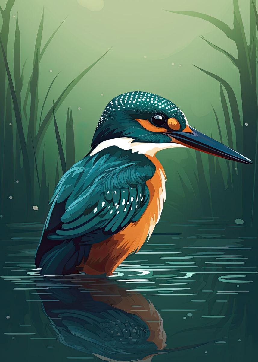 'Vector Kingfisher' Poster, picture, metal print, paint by Wolf Design ...