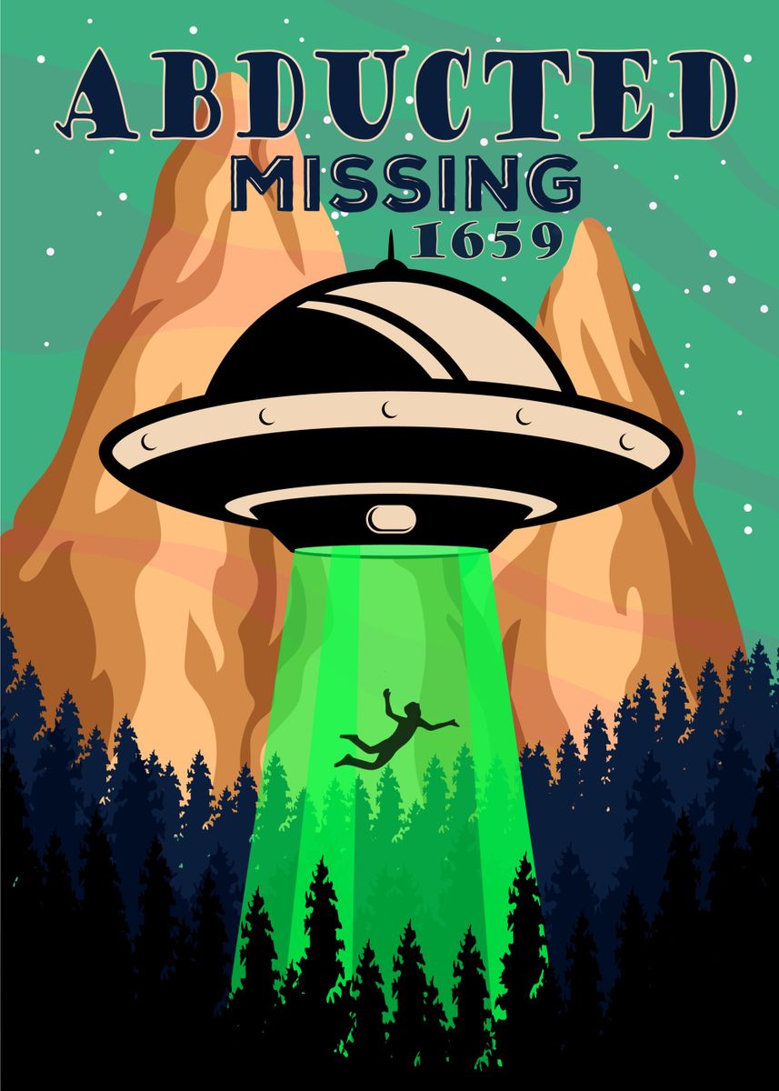 'UFO Alien Abduction' Poster, picture, metal print, paint by Wyld Tribe ...