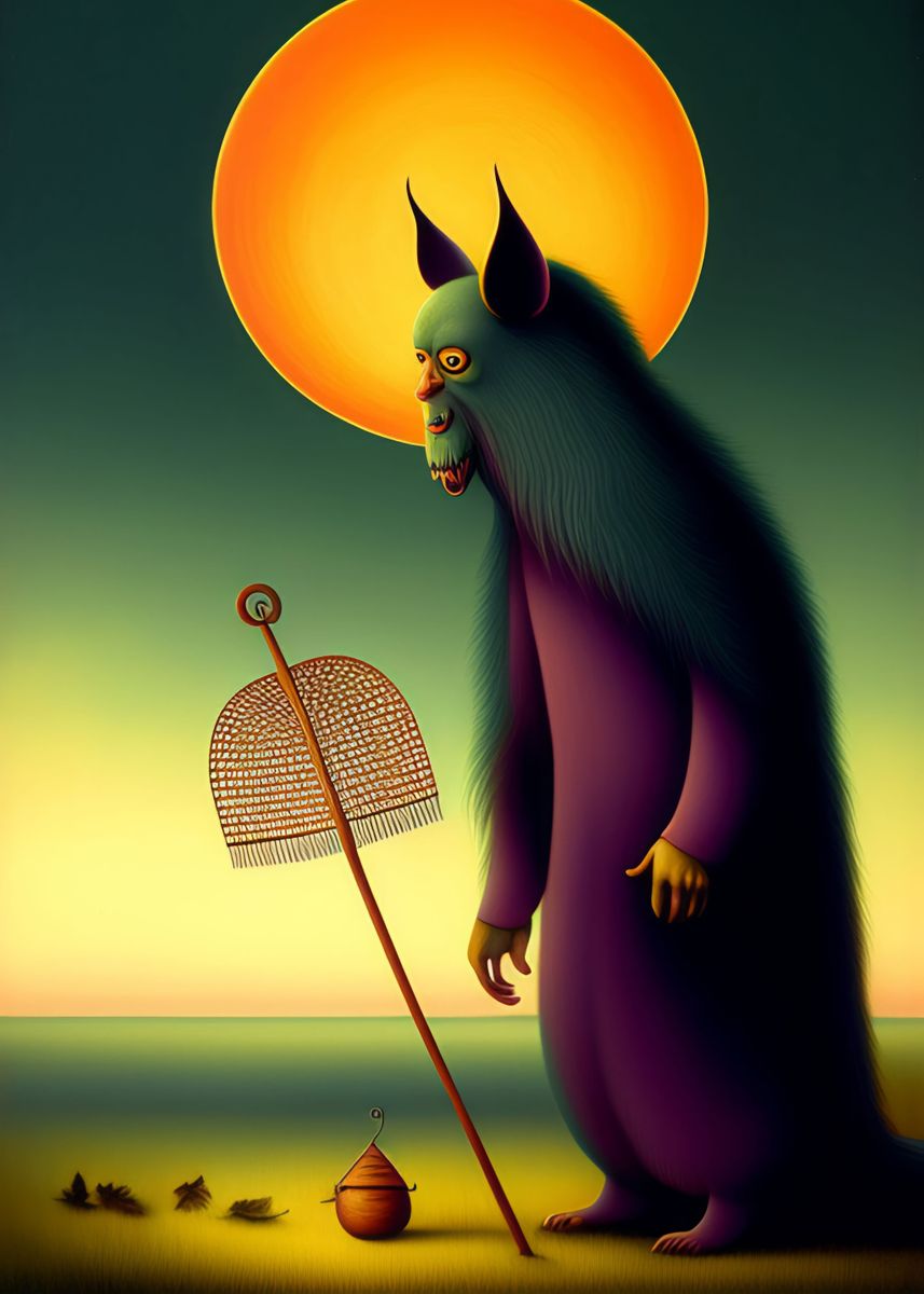 'Surreal characters monster' Poster, picture, metal print, paint by ...