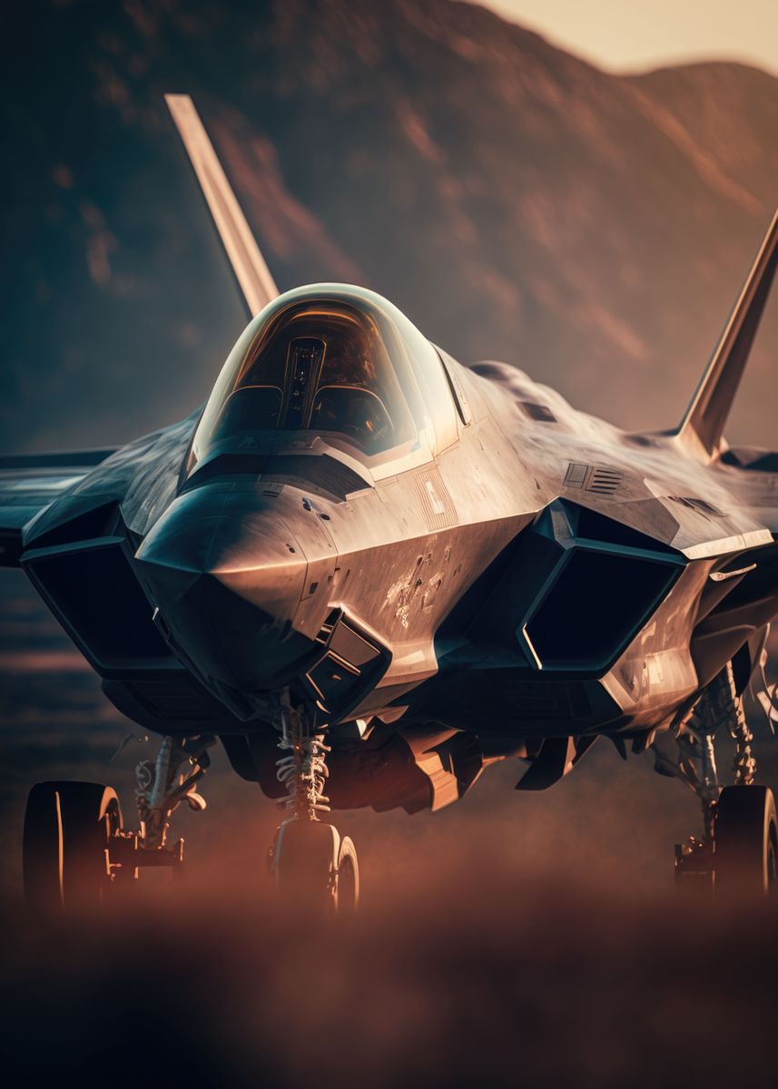 'F35 Fighter Jet V2' Poster, picture, metal print, paint by DM ...