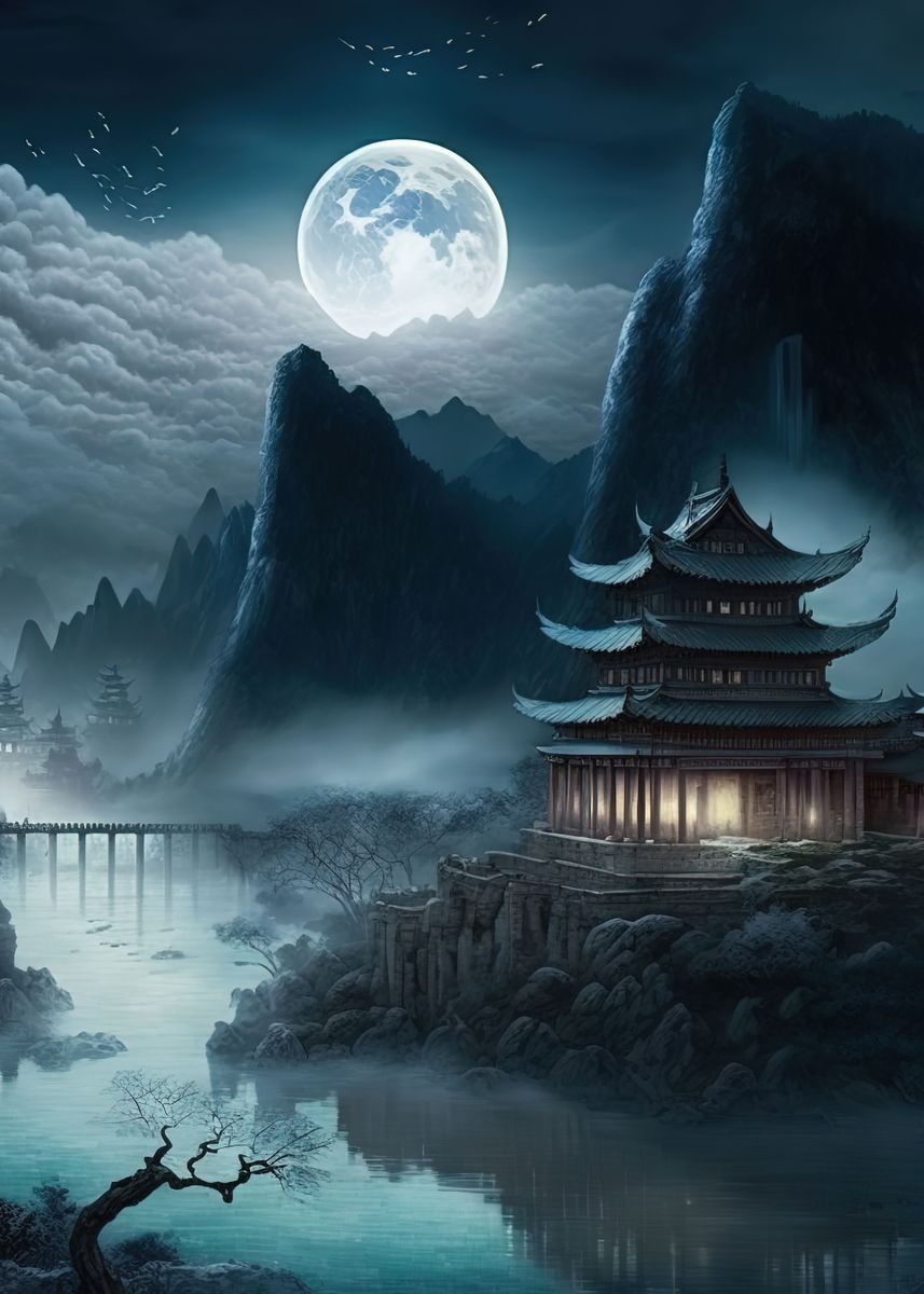 'chinese landscape ' Poster, picture, metal print, paint by NeoRowe ...