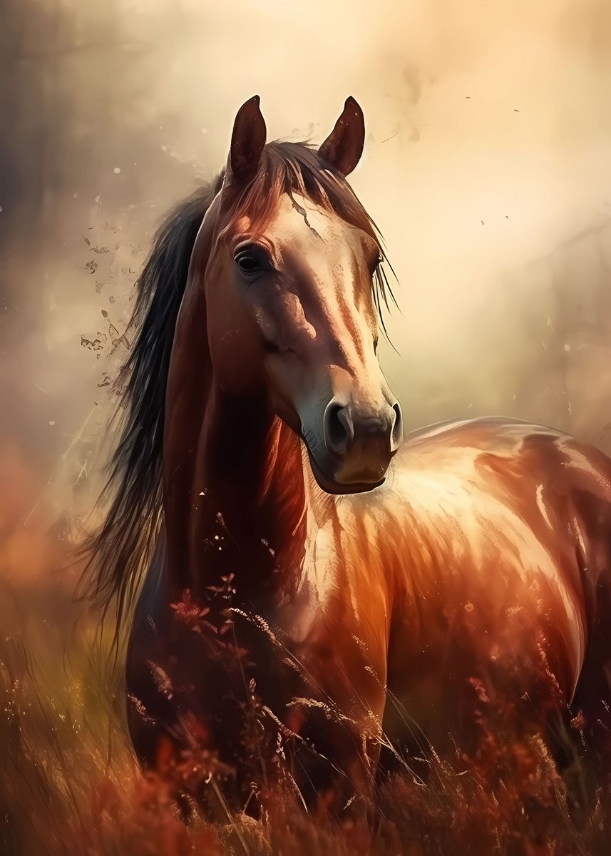 'Horse Animal' Poster, picture, metal print, paint by DecoyDesign ...