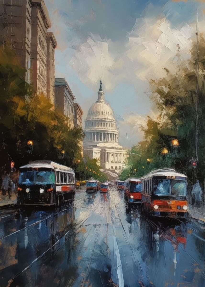 'Washington DC Art USA' Poster, picture, metal print, paint by Usama ...
