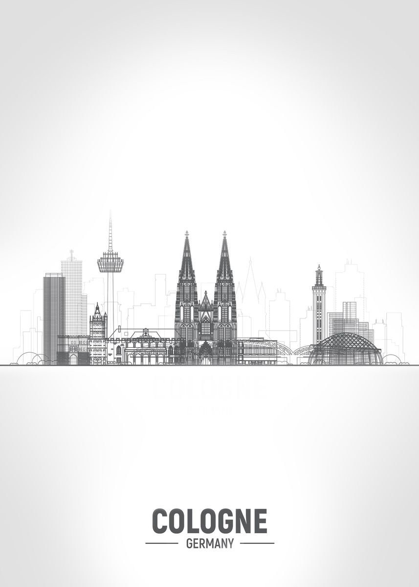 'Cologne Germany skyline' Poster by Hristiyana Tsvetkova | Displate