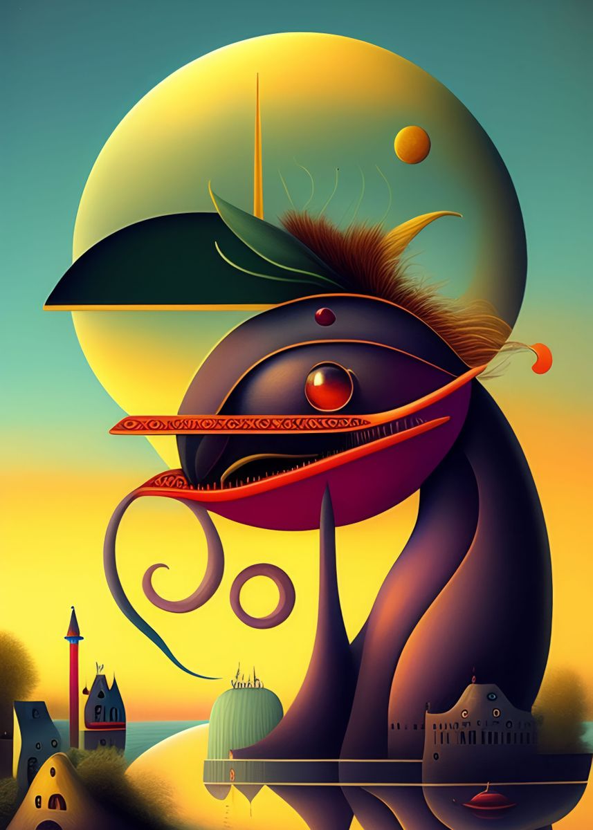 'Surreal characters monster' Poster, picture, metal print, paint by ...