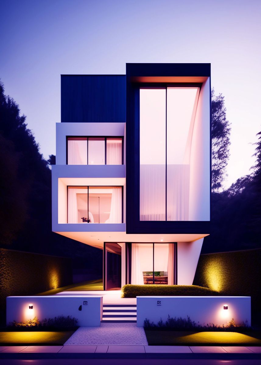 'MINIMALIST HOUSE ' Poster, picture, metal print, paint by LuckStory ...