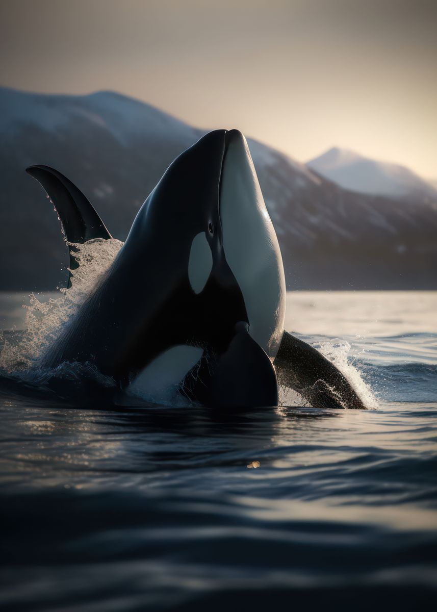 'Regal orca' Poster, picture, metal print, paint by Zooscape Wildlife ...