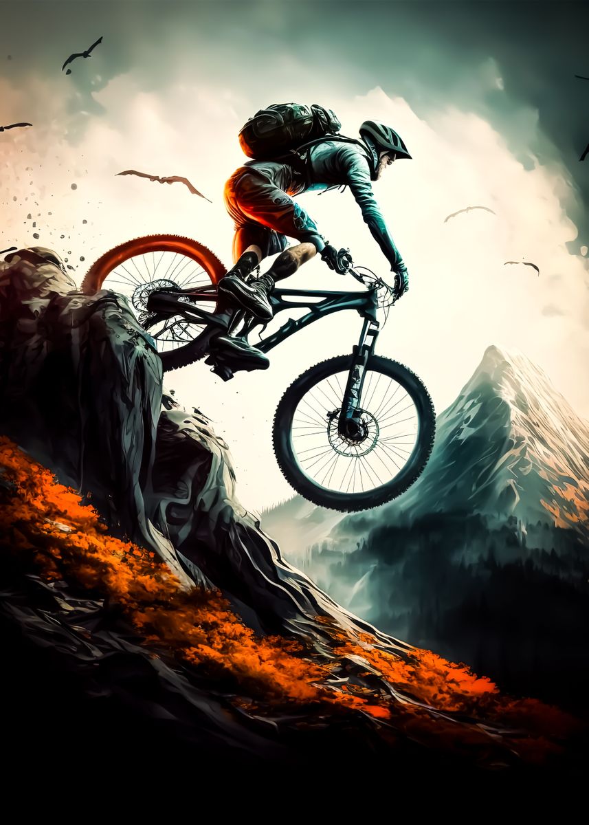 'mountain bike' Poster, picture, metal print, paint by Daniaal Odonnell ...