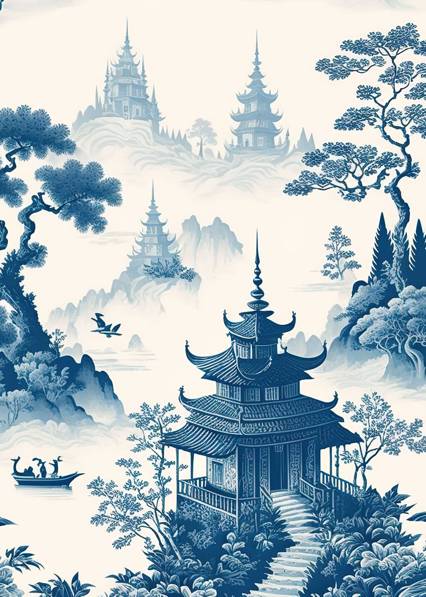 'japan nature landscape ' Poster, picture, metal print, paint by ...