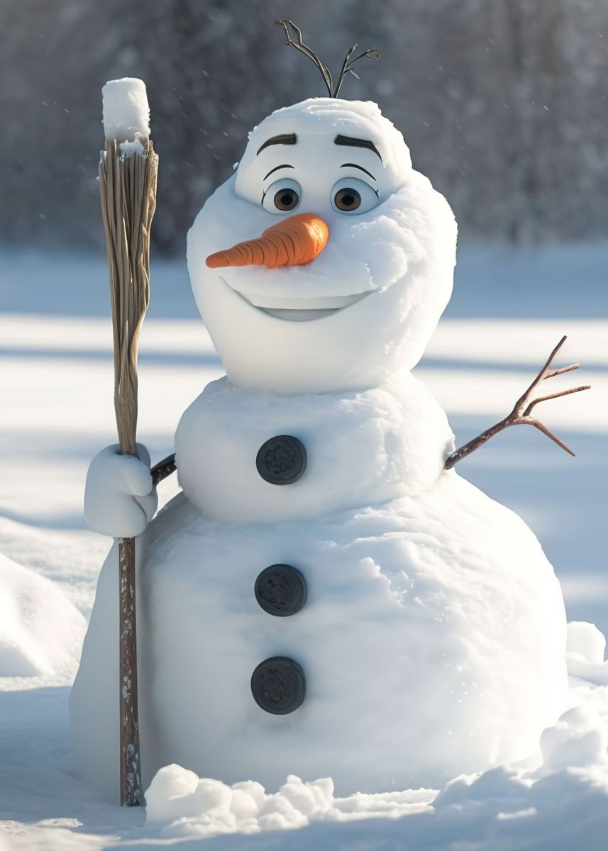 'snowman four cute' Poster by Silhouette Anime Art | Displate
