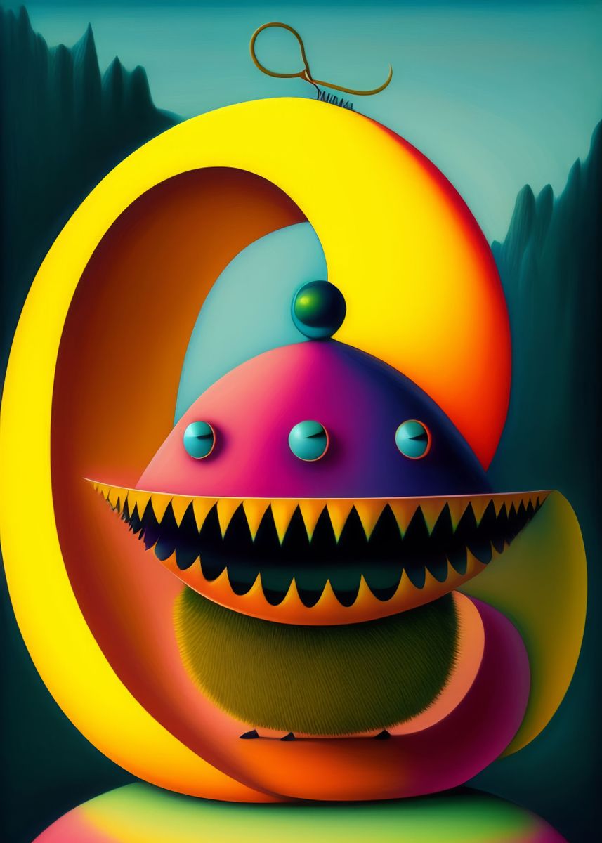 'Surreal characters monster' Poster, picture, metal print, paint by NAMA | Displate