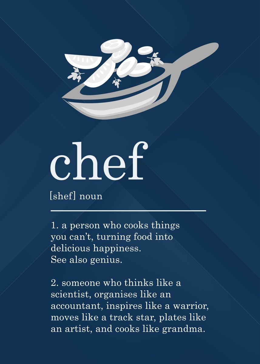 'Funny Chef Definition Cook' Poster by 84PixelDesign | Displate