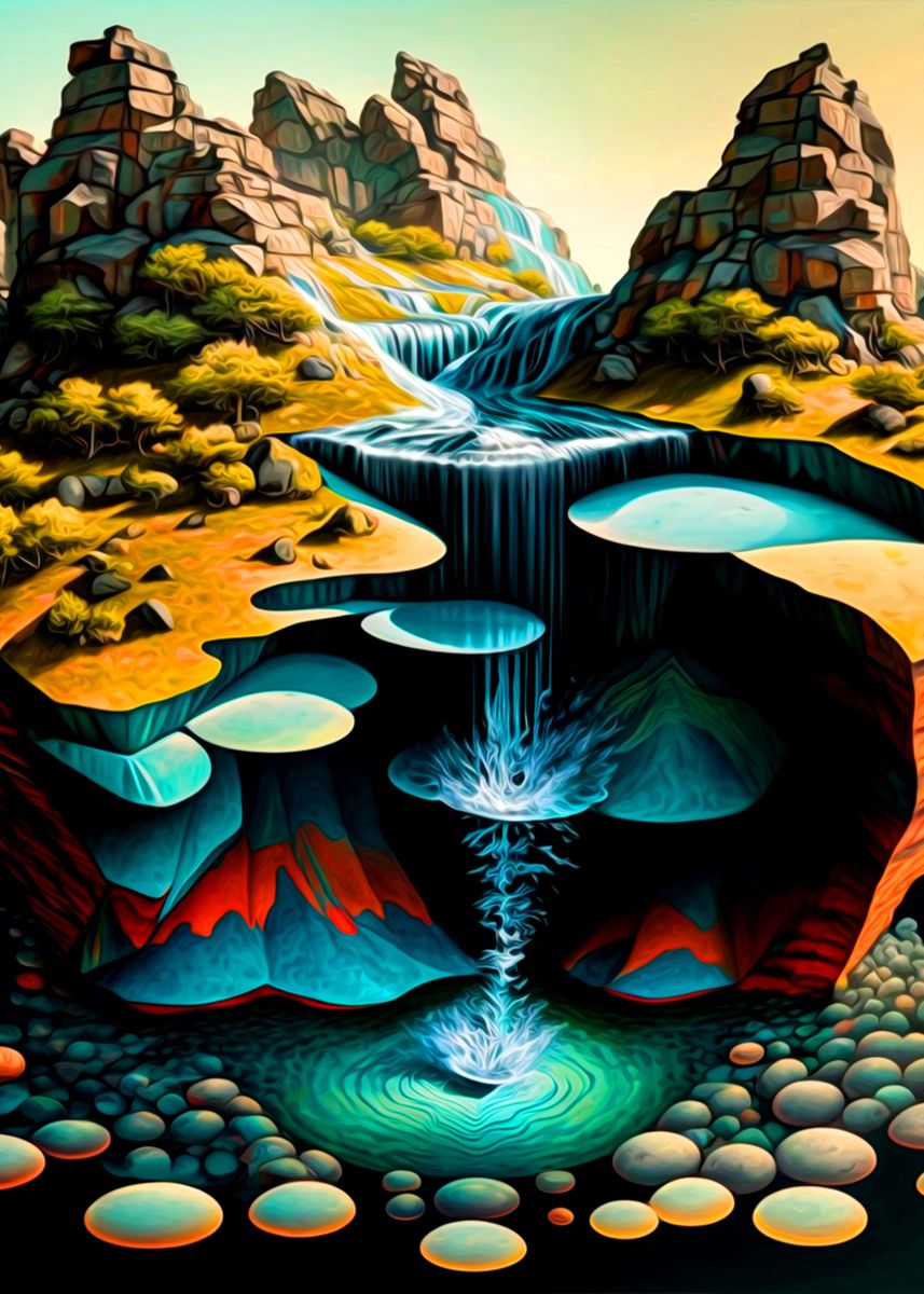 'Landscape' Poster, picture, metal print, paint by tona Billi | Displate