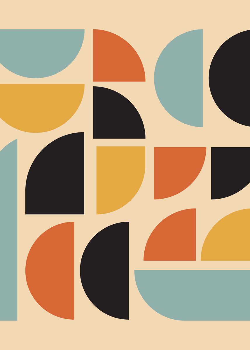 'Retro Pastel Bauhaus' Poster, picture, metal print, paint by EDM ...