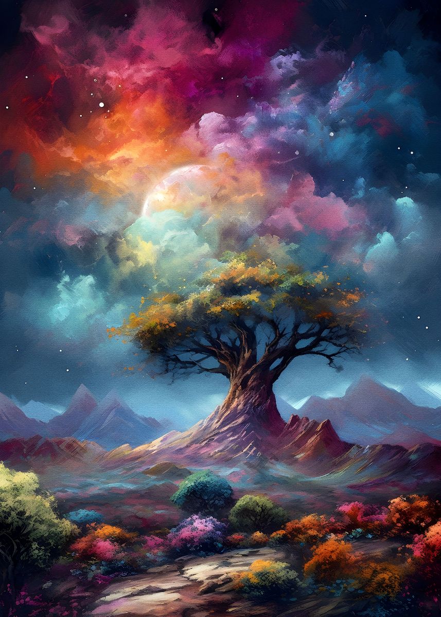 'Mystical tree painting' Poster by Digital Artist | Displate