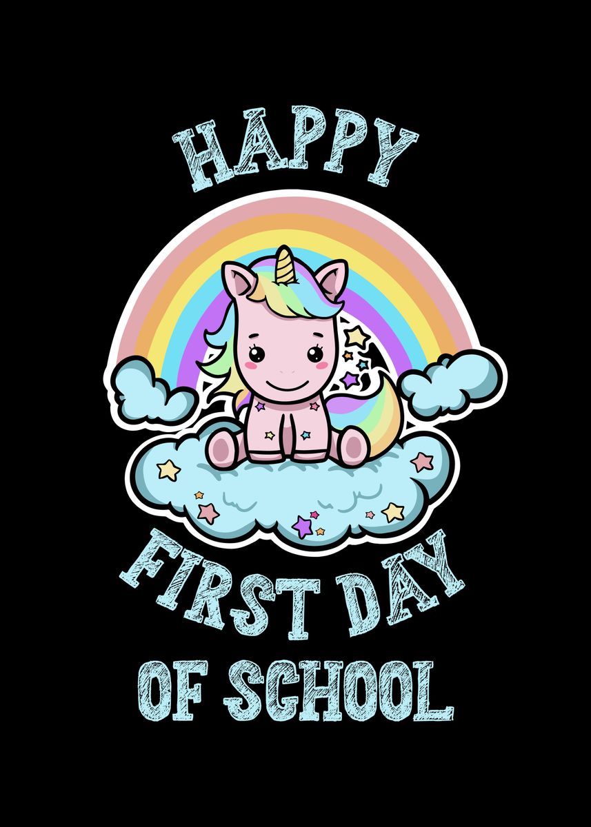 'Happy First Day of School' Poster, picture, metal print, paint by ...