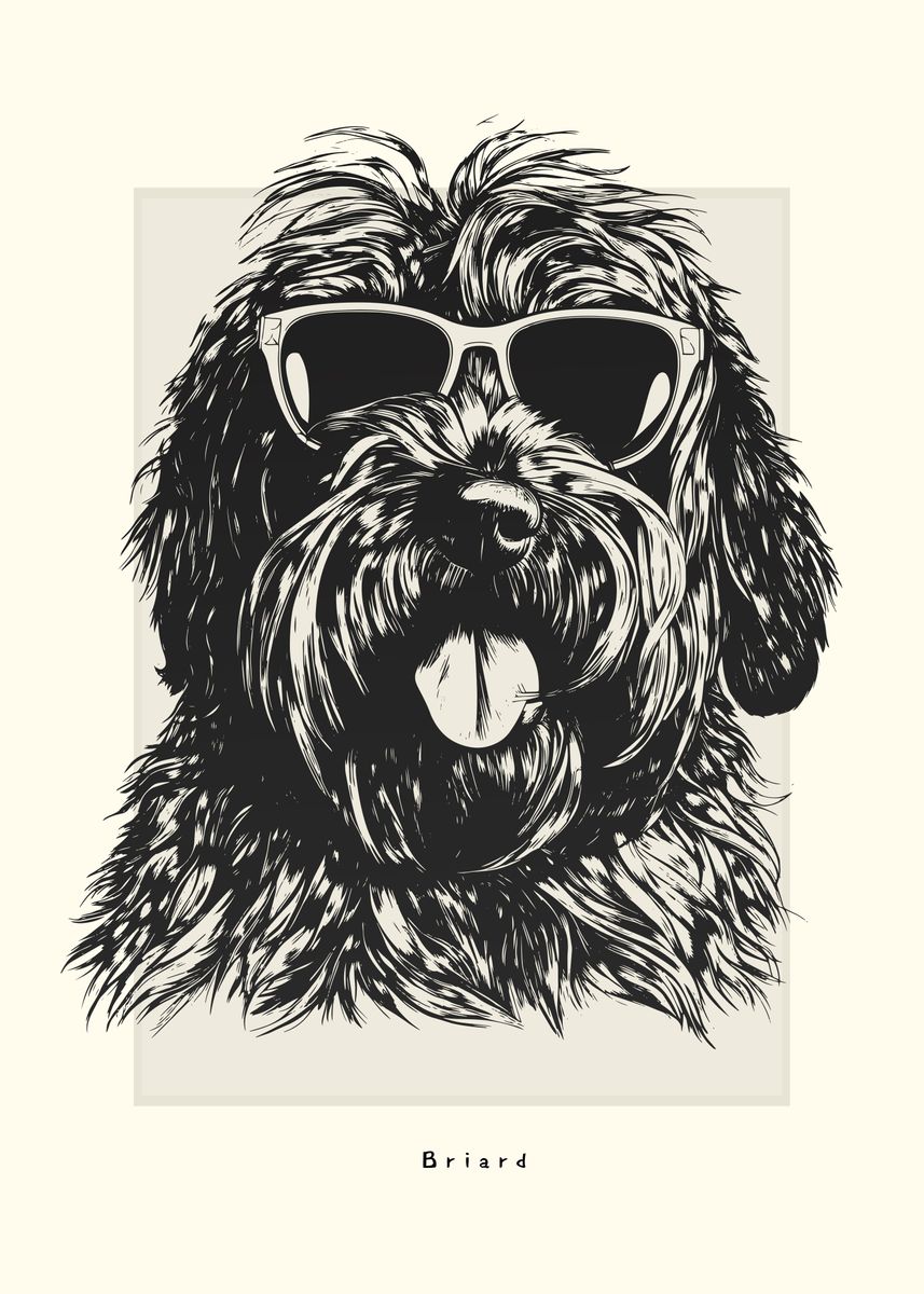 'Briard Illustration' Poster by Rafael Dxgn | Displate