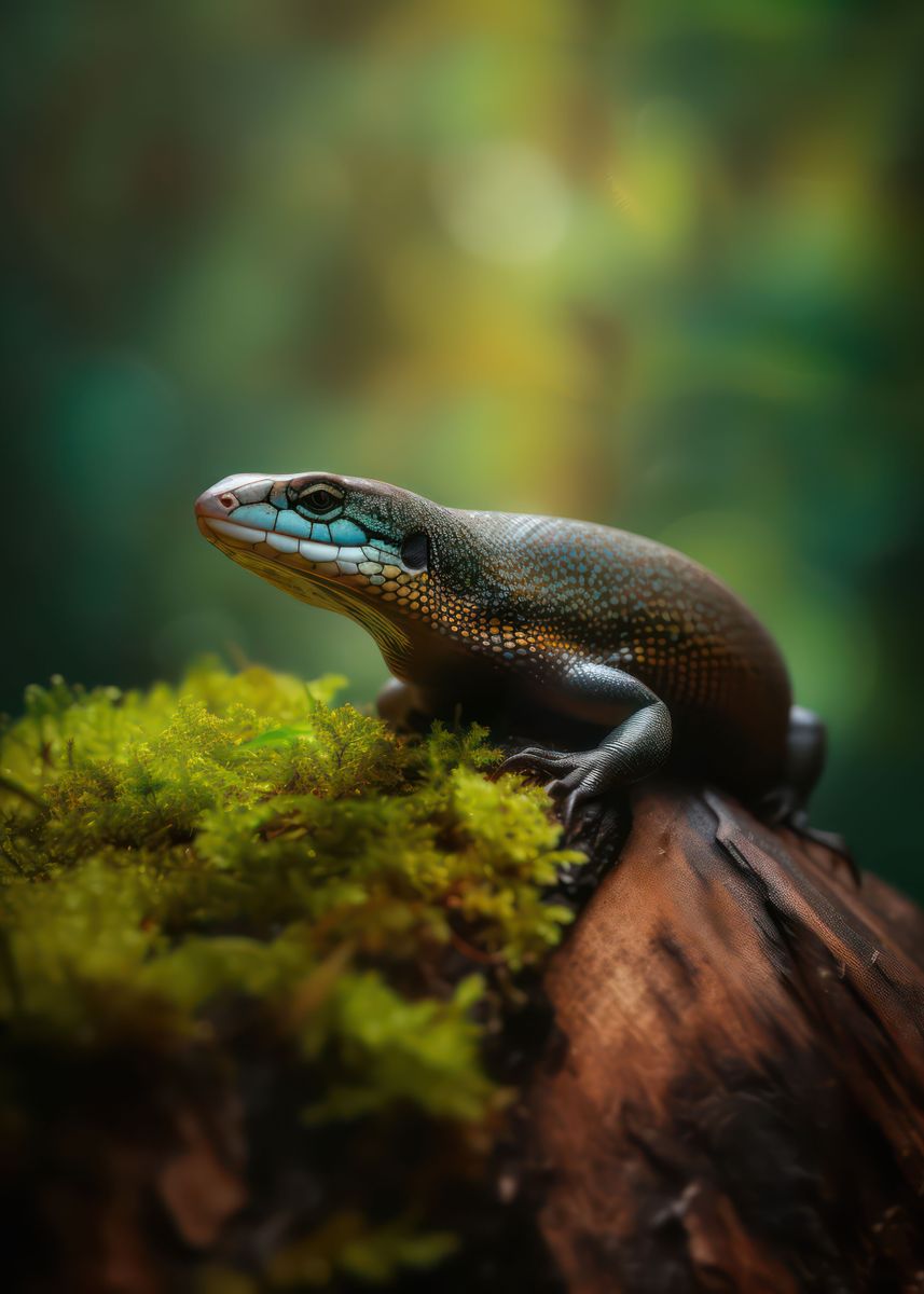 'Striking skink' Poster, picture, metal print, paint by Zooscape ...