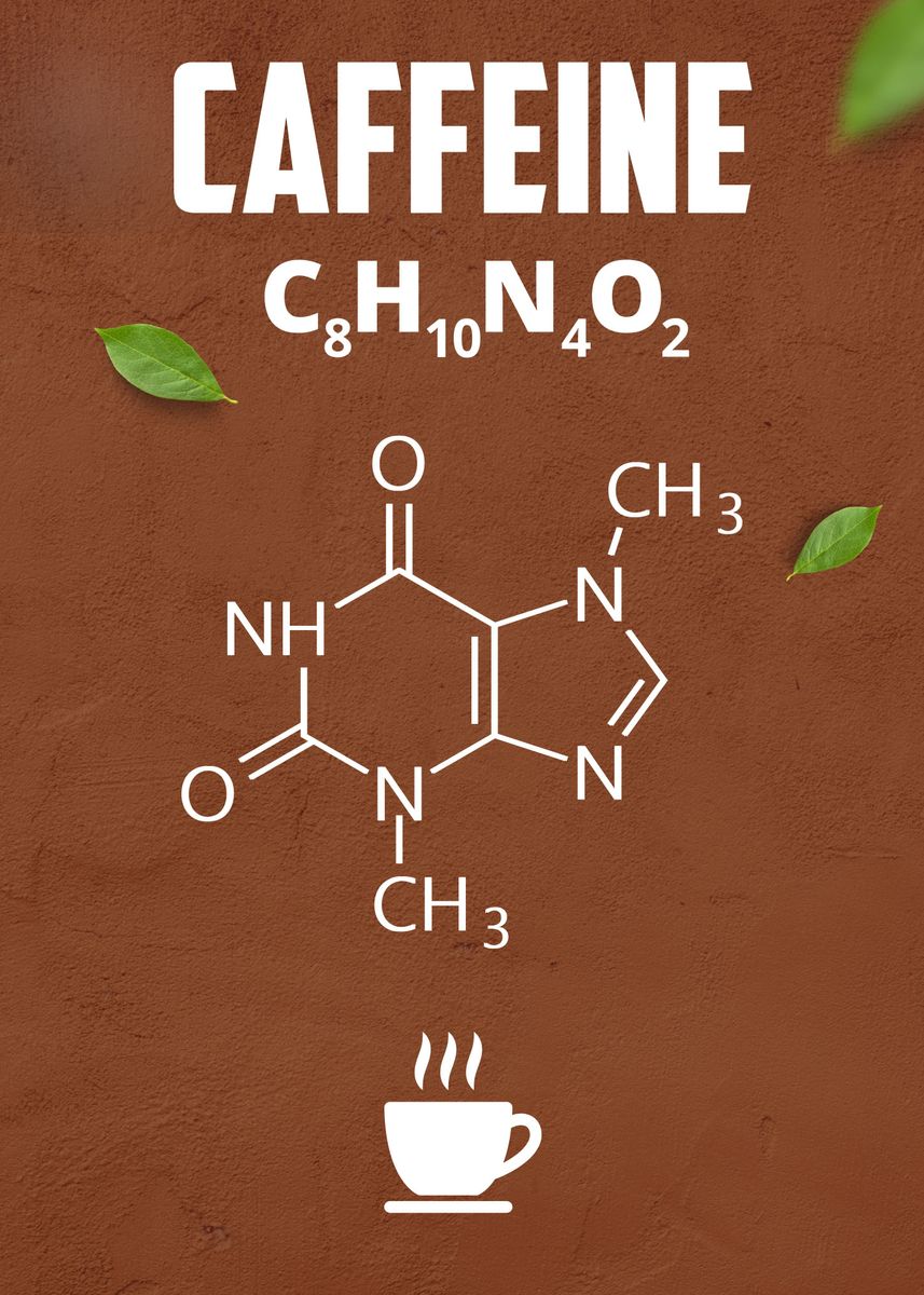 'caffeine molecule' Poster, picture, metal print, paint by ISSAM OUARDI ...