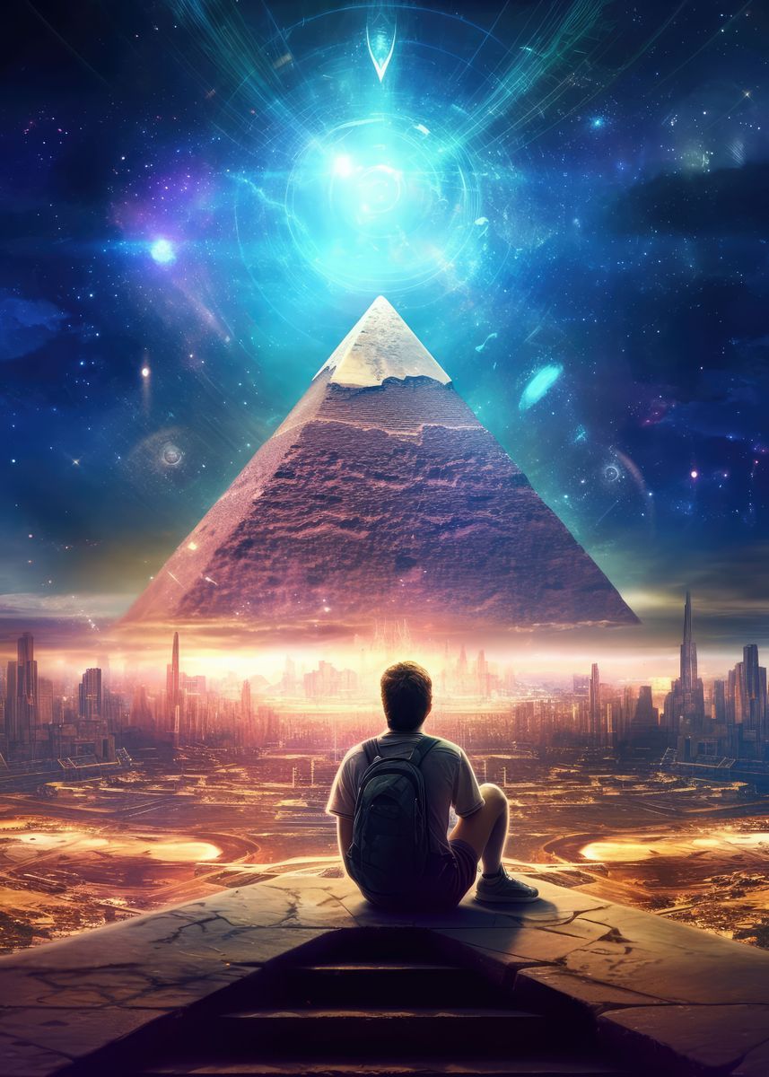 'Pyramid Portal' Poster by Mystikos Art | Displate