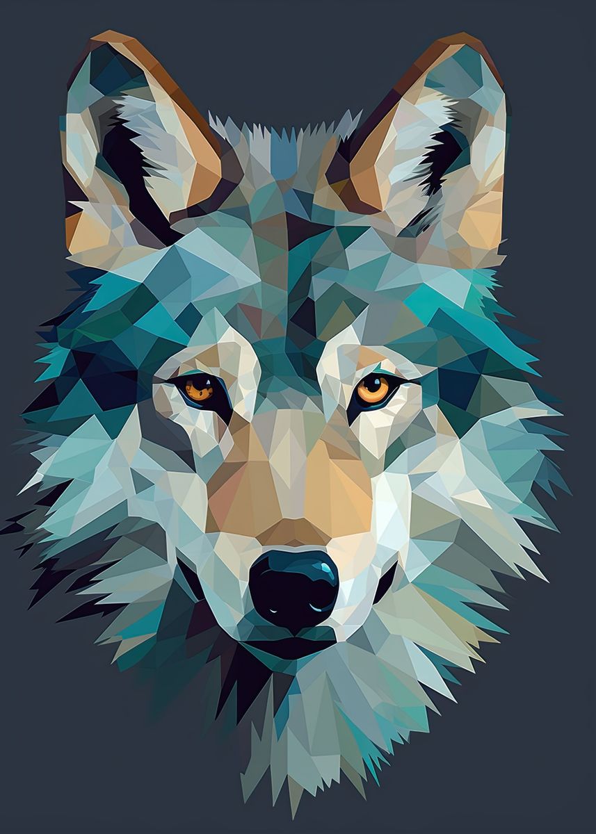 'Vector Wolf' Poster, picture, metal print, paint by Wolf Design ...