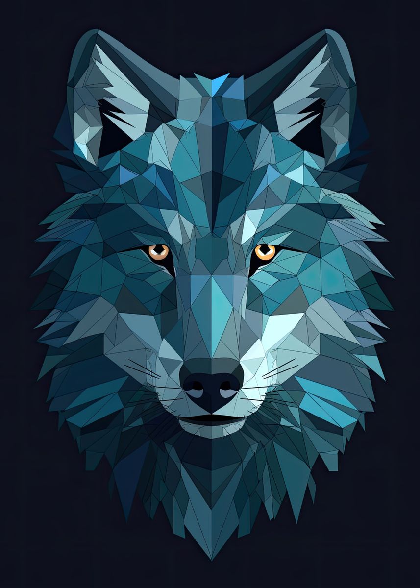 'Vector Wolf' Poster, picture, metal print, paint by Wolf Design ...