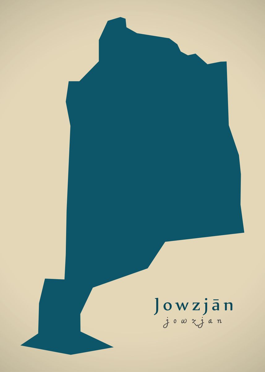 'Jowzjan province map' Poster by Ingo Menhard | Displate