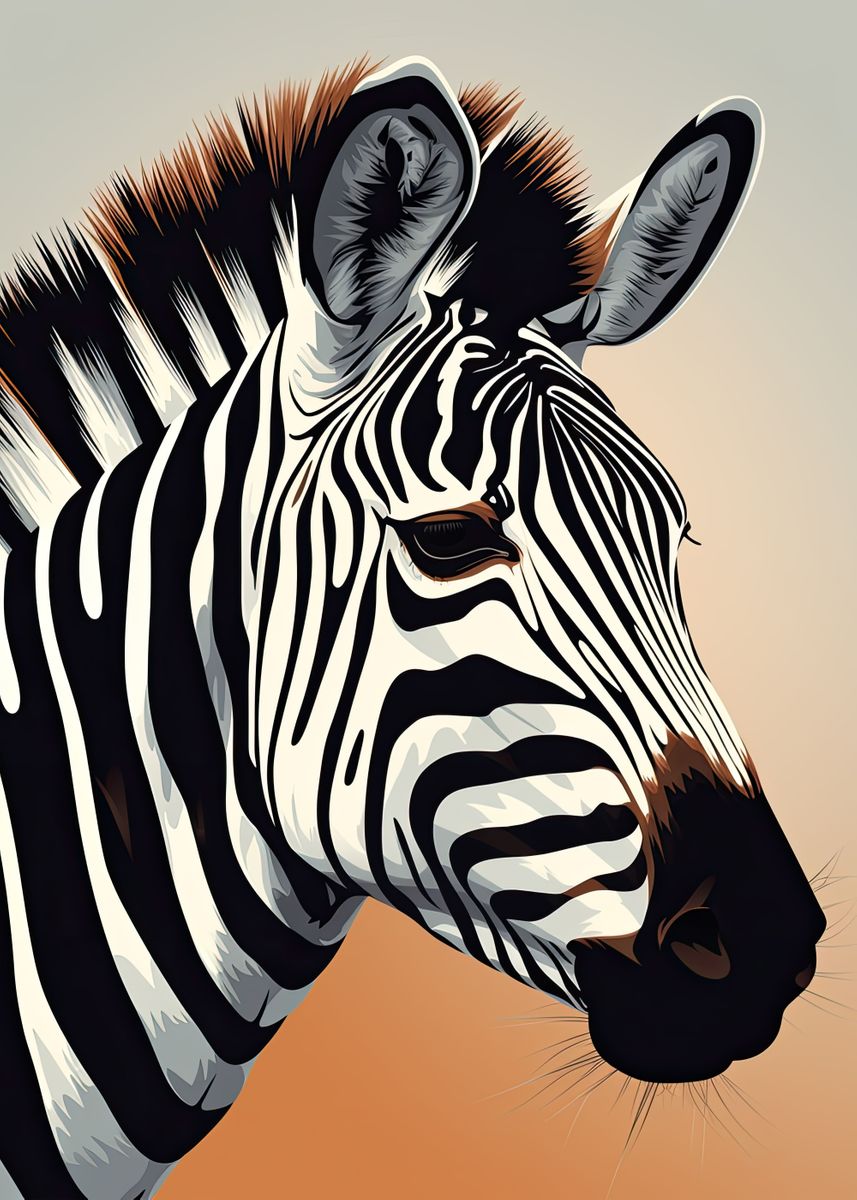 'Vector Zebra' Poster, picture, metal print, paint by Wolf Design ...
