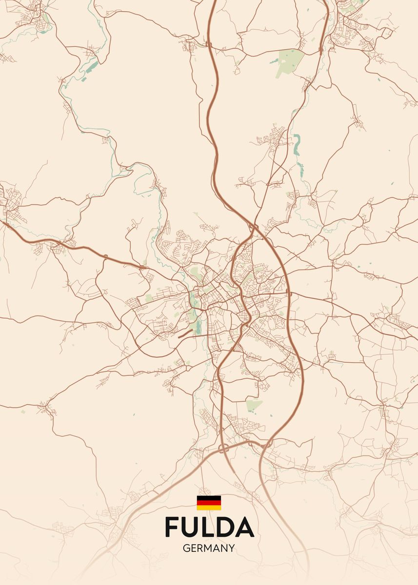 'Fulda DE' Poster, picture, metal print, paint by IMR Designs | Displate