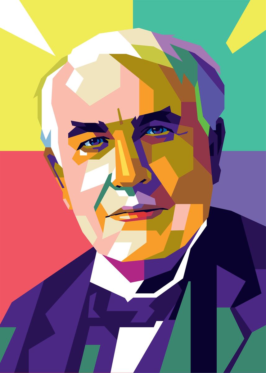 'Thomas Edison' Poster, picture, metal print, paint by Erick Sato ...