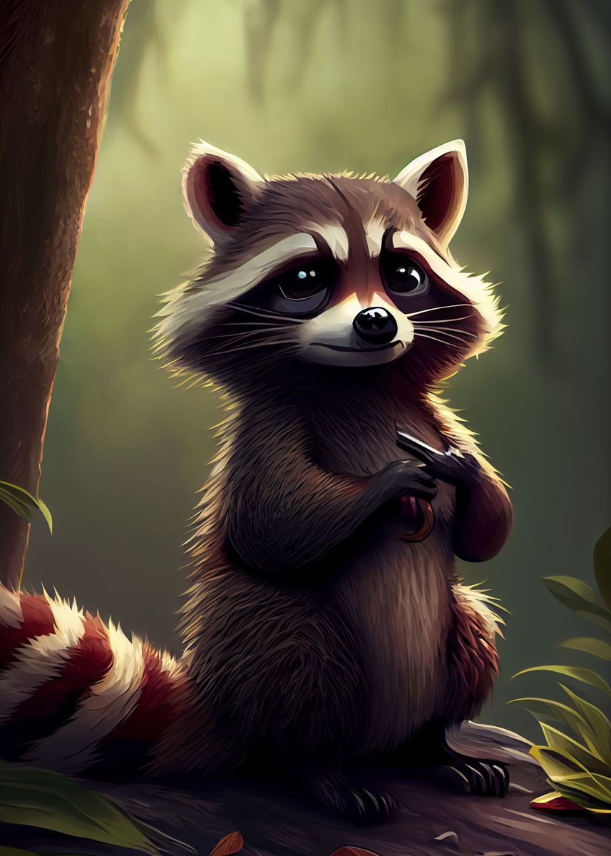 'Cute Raccoon Animal ' Poster by Ranking | Displate