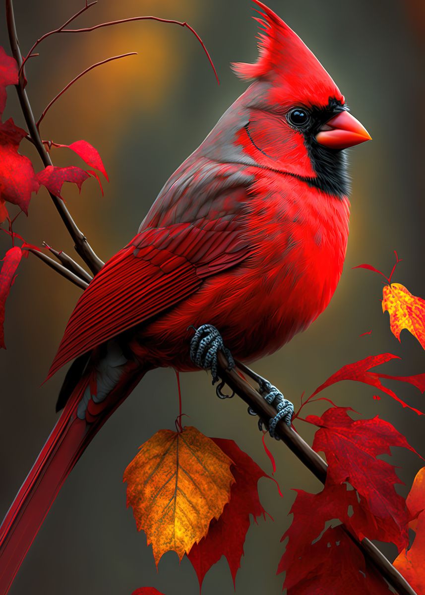 'red bird ' Poster, picture, metal print, paint by newton russell ...